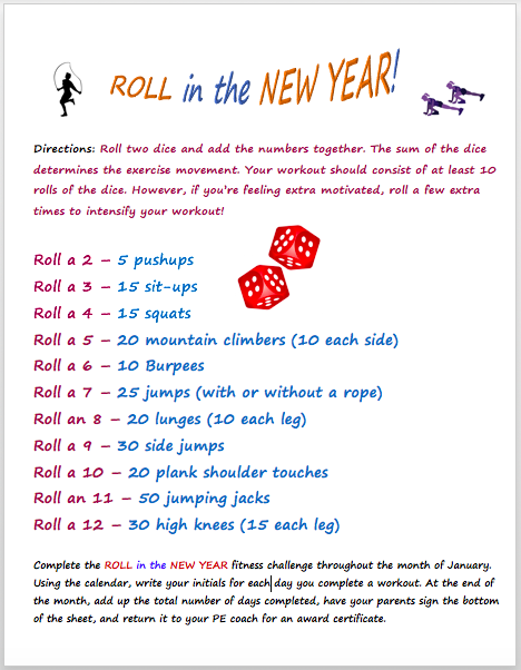 ROLL in the NEW YEAR! – January Fitness Challenge